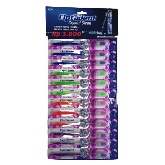 Jual SS Sikat Gigi Ciptadent Crystal Clean Renceng isi 12 pcs paket ...
