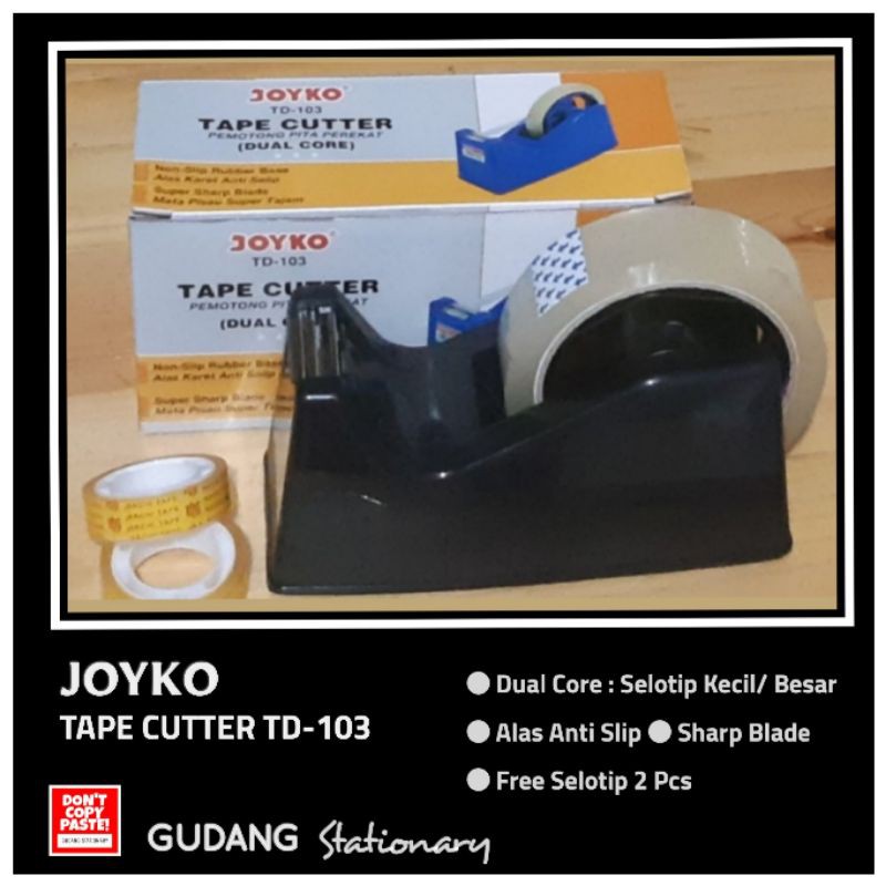 Jual Tape Cutter Dispenser JOYKO TD-103 + Selotip | Shopee Indonesia