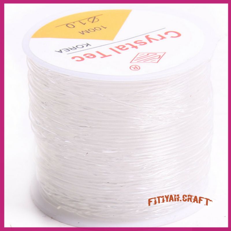 Jual Tali Senar Elastis Karet Kenur Elastis Crystal tec Bahan Kalung Gelang Dan Kerajinan ...