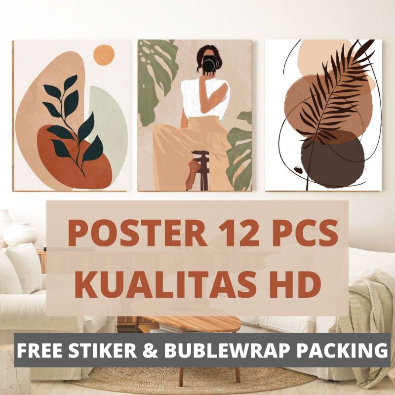 Jual 12 pcs poster dinding art bahan tebel wall poster bahan tebel ...