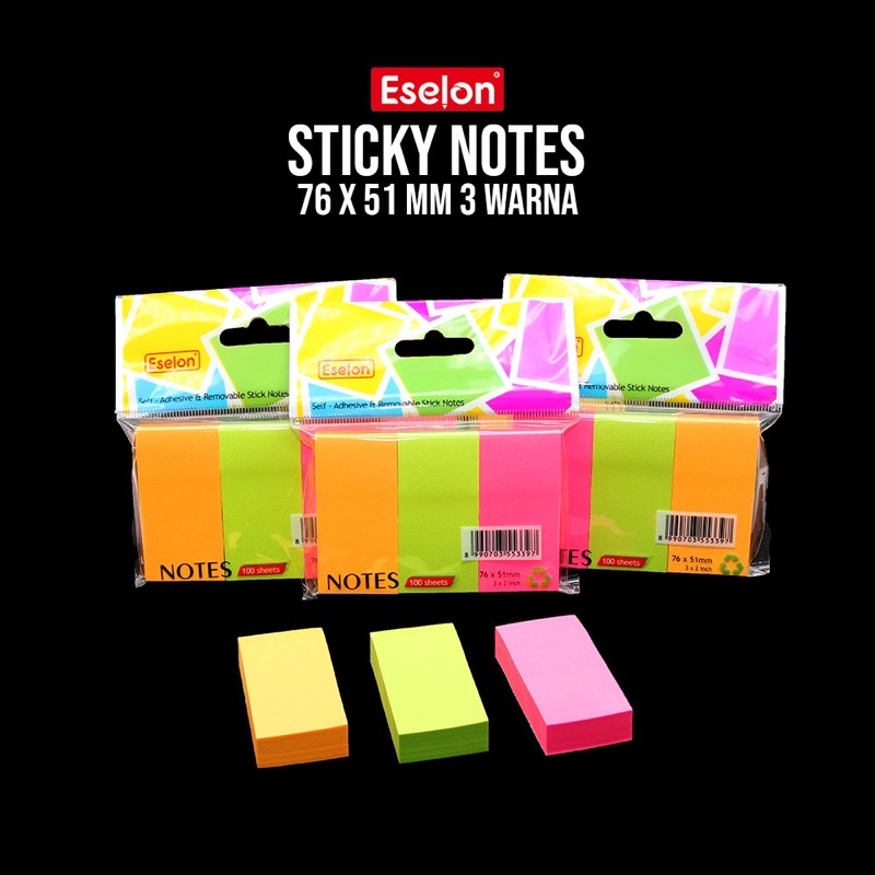 Jual STICKY NOTES | STICKY NOTES ESELON | STICKY NOTES POLOS 75*51mm ...