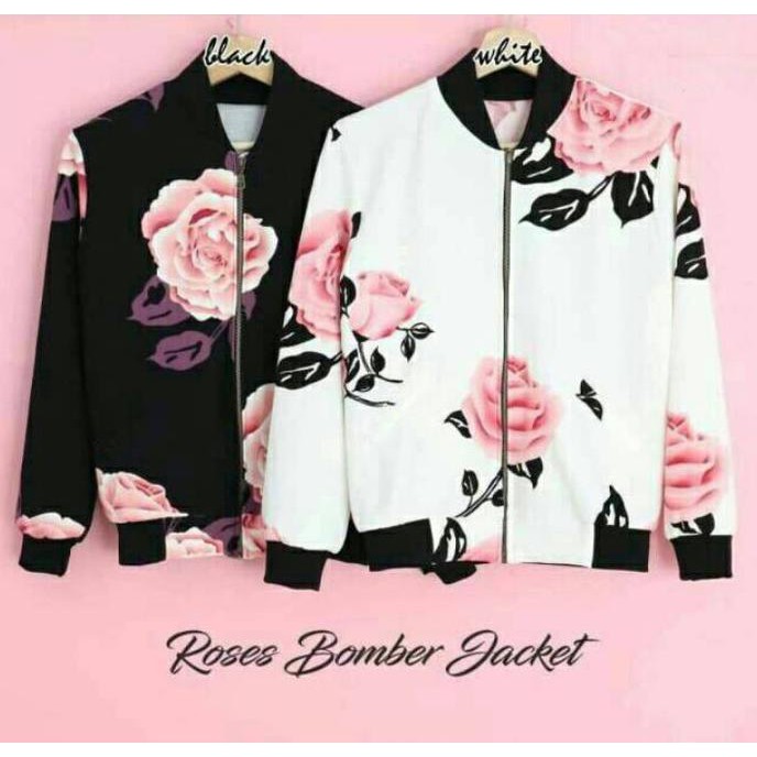 Jual Produk Terbaru Jaket Bomber Roses - Hitam | Shopee Indonesia