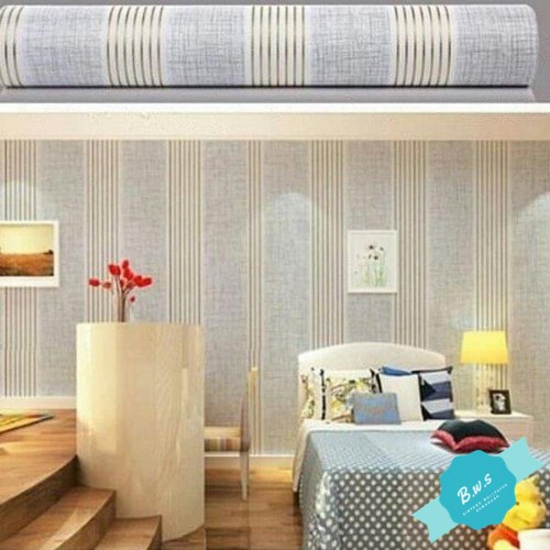 Jual Wallpaper Sticker Dinding Minimalis Motif Salur Gold/Emas | Shopee Indonesia