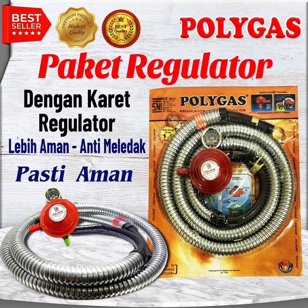 Jual SELANG PAKET REGULATOR GAS POLYGAS | Shopee Indonesia