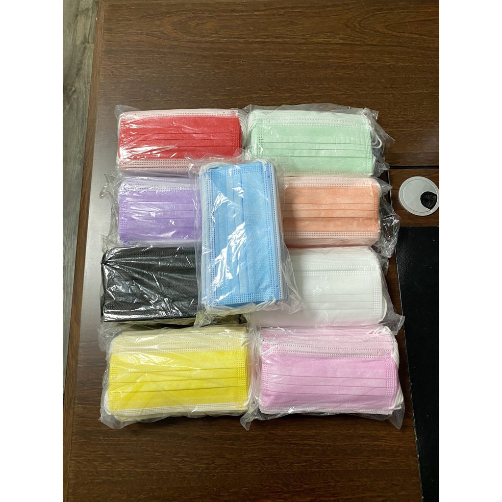 Jual Masker 3 Ply WARNA WARNI 3Ply isi 50 pcs Facemask mask Masker ...