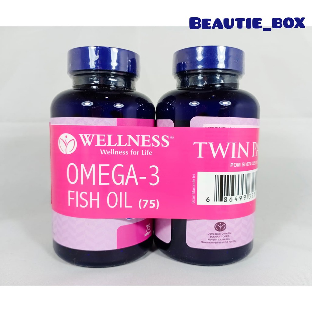 Jual Wellness Omega 3 Fish Oil 1000mg - 75 Softgel (BUY 1 GET 1 FREE ...