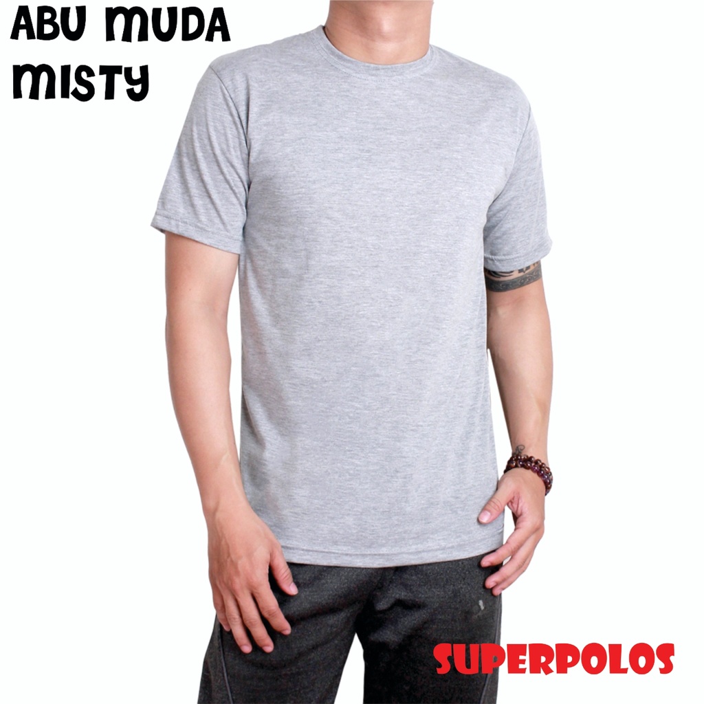 Jual ABU MUDA MISTY M71 PENDEK DEWASA KAOS POLOS COMBED 30s KATUN PRIA ...