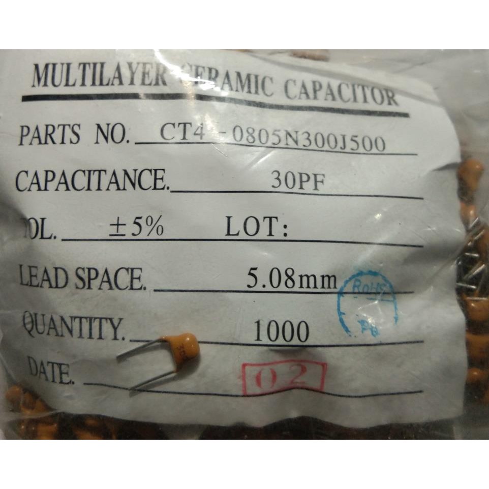 Jual 10pf 20pf 22pf 30pf 33pf 47pf kode 100 200 220 300 330 470 Multilayer Monolithic Ceramic ...
