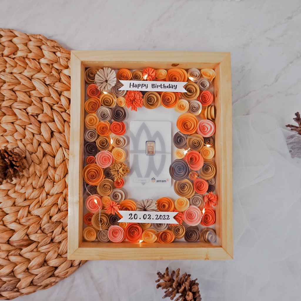 Jual [Kreasi Cicul] Paper Flower Wedding Gift Frame | Kado Pigura Paper ...