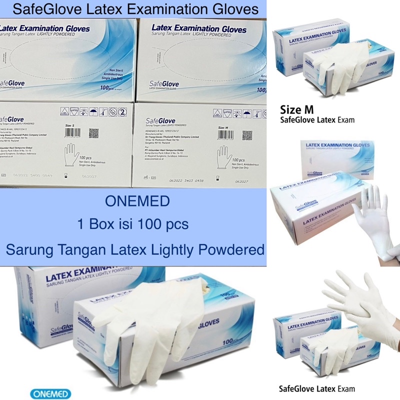 Jual ONEMED Handscoon Gloves / Sarung Tangan Latex Exam Ekonomis isi ...