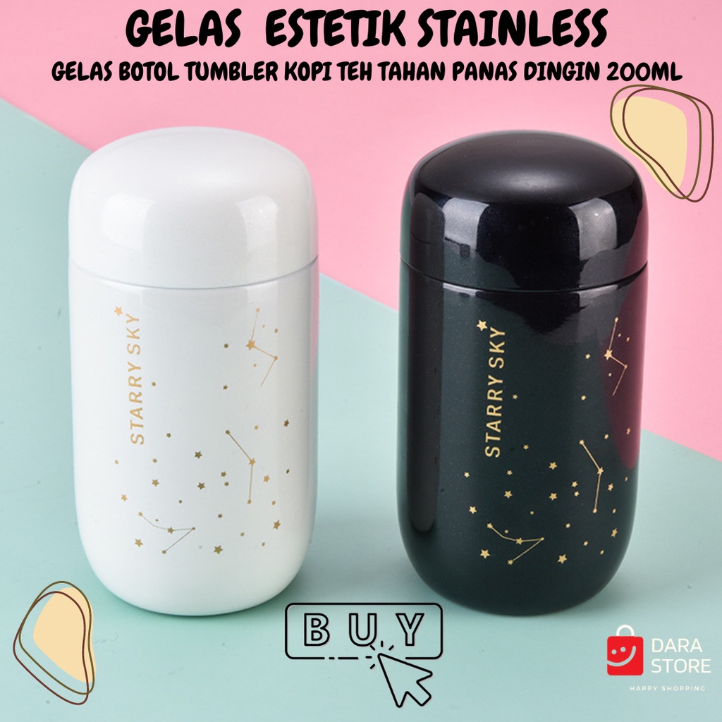 Jual Gelas Botol Estetik Lucu Tumbler Aesthetic Kopi Teh Stainless ...