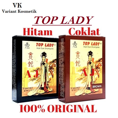 Jual Top Lady Hair Dye Shampo - Hitam - Cokelat - Top Lady Semir Rambut ...
