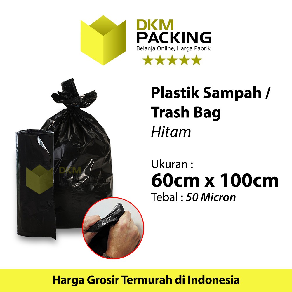 Jual KANTONG PLASTIK SAMPAH HITAM TEBAL TRASH BAG ANTI BOCOR JUMBO PREMIUM TERMURAH SATUAN ...