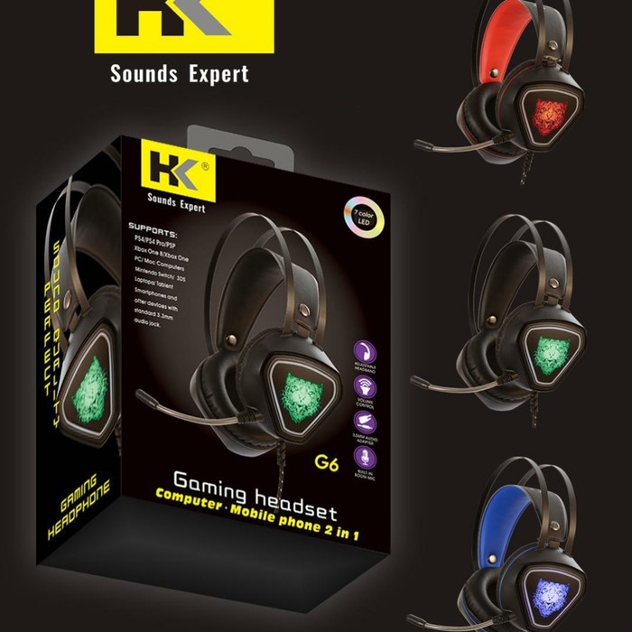 Jual headset gaming hk g6 led bunglon bando headphone gaming | Shopee ...