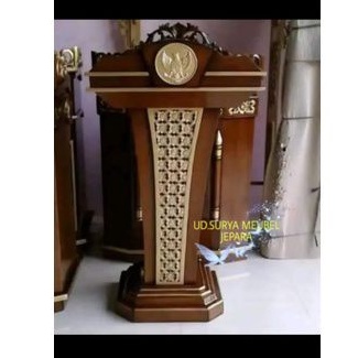 Jual Mimbar pidato mimbar kutbah khutbah meja untuk pidato ukir kayu ...