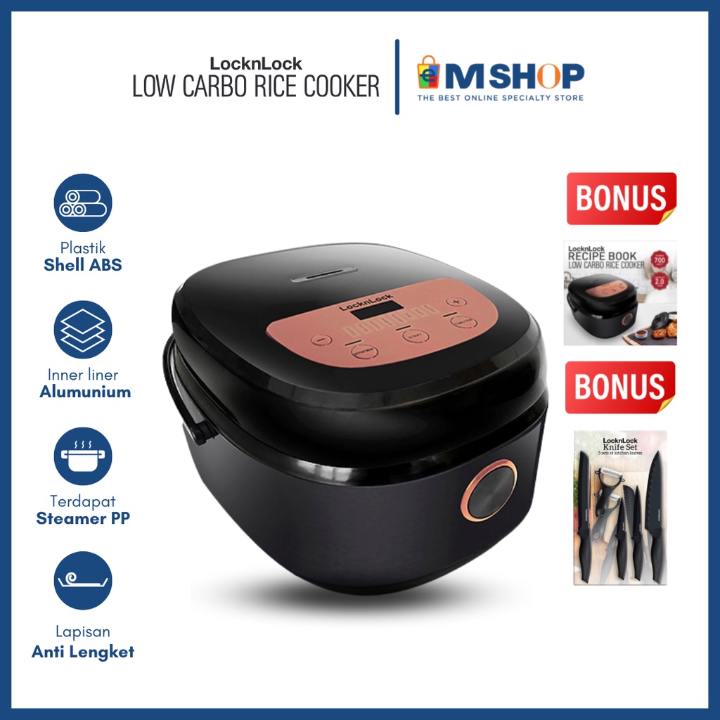Jual Lock N Lock Low Carbo Rice Cooker 2L - Penanak Nasi Rendah Gula ...