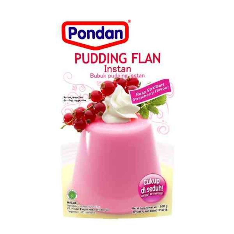 Jual Pondan Pudding Flan Instan Strawberry 100gr | Shopee Indonesia