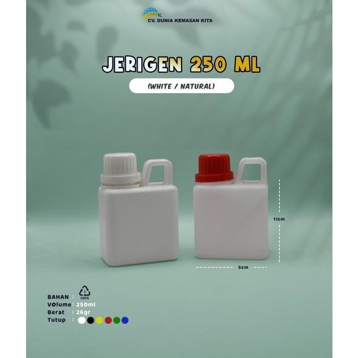 Jual Jerigen plastik 250 ml isi 10 pcs - Putih/Bening | Shopee Indonesia