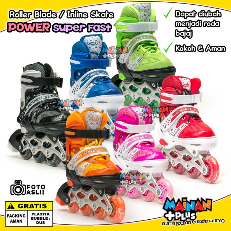 Jual Sepatu Roda Anak Inline Skate Bajaj Lampu Power Super Fast ...