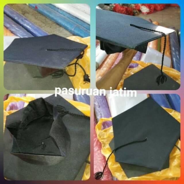 Jual Topi toga wisuda tali hitam | Shopee Indonesia