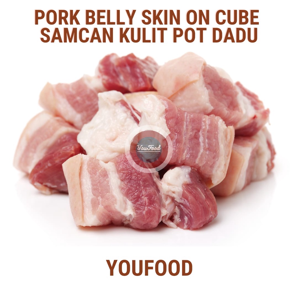 Jual Daging Babi Samcan Kulit Potong Dadu 500g - Pork Belly Cube ...