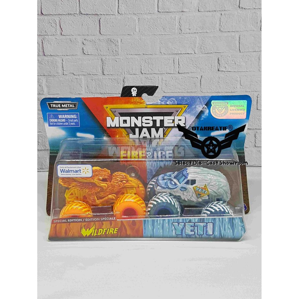 Jual Spin Master Monster Jam Fire & Ice Walmart Exclusive Wildfire vs ...