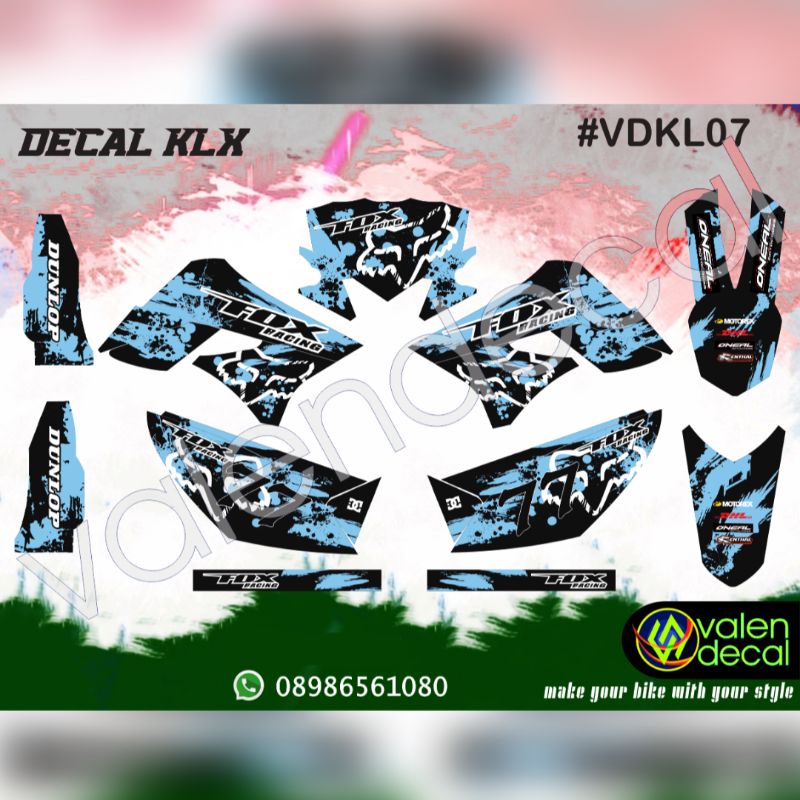 Jual Stiker Striping Decal Motor KLX full body desain custom FREE ...