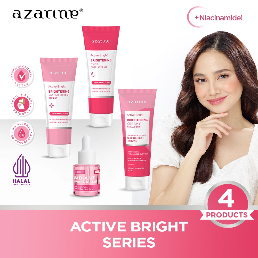Jual Azarine Active Bright Series Treatment Paket Skincare Untuk Remaja ...