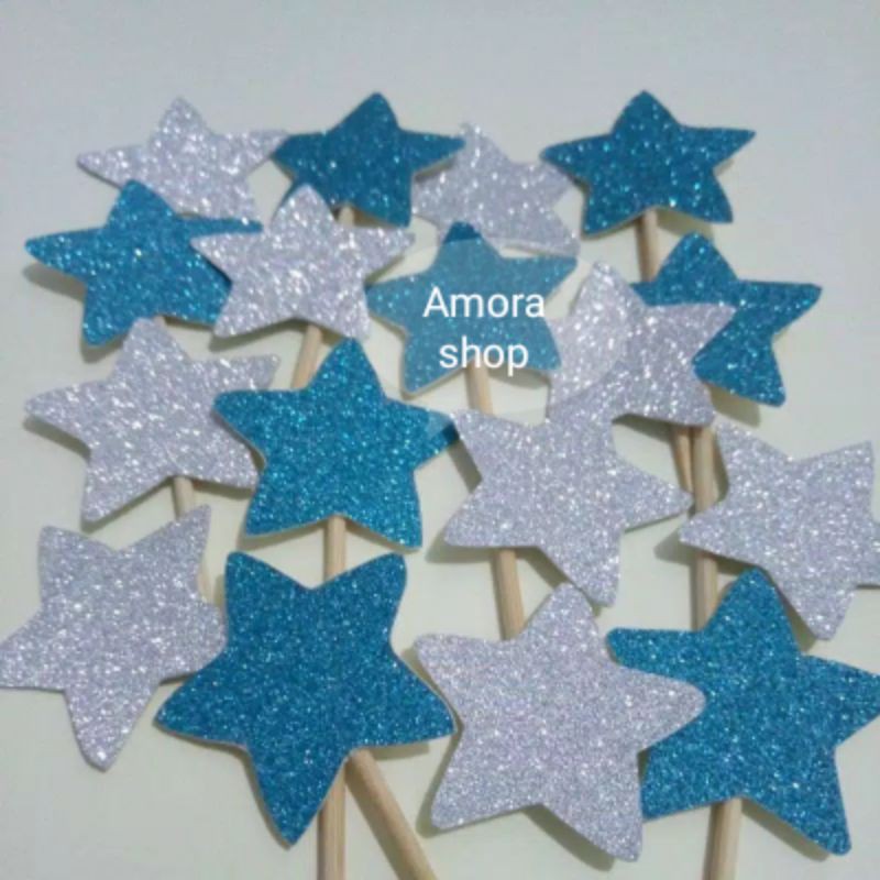 Jual topper cake bintang love(per pcs)/hiasan kue bentuk Bintang Hati glitter (per pcs) | Shopee ...