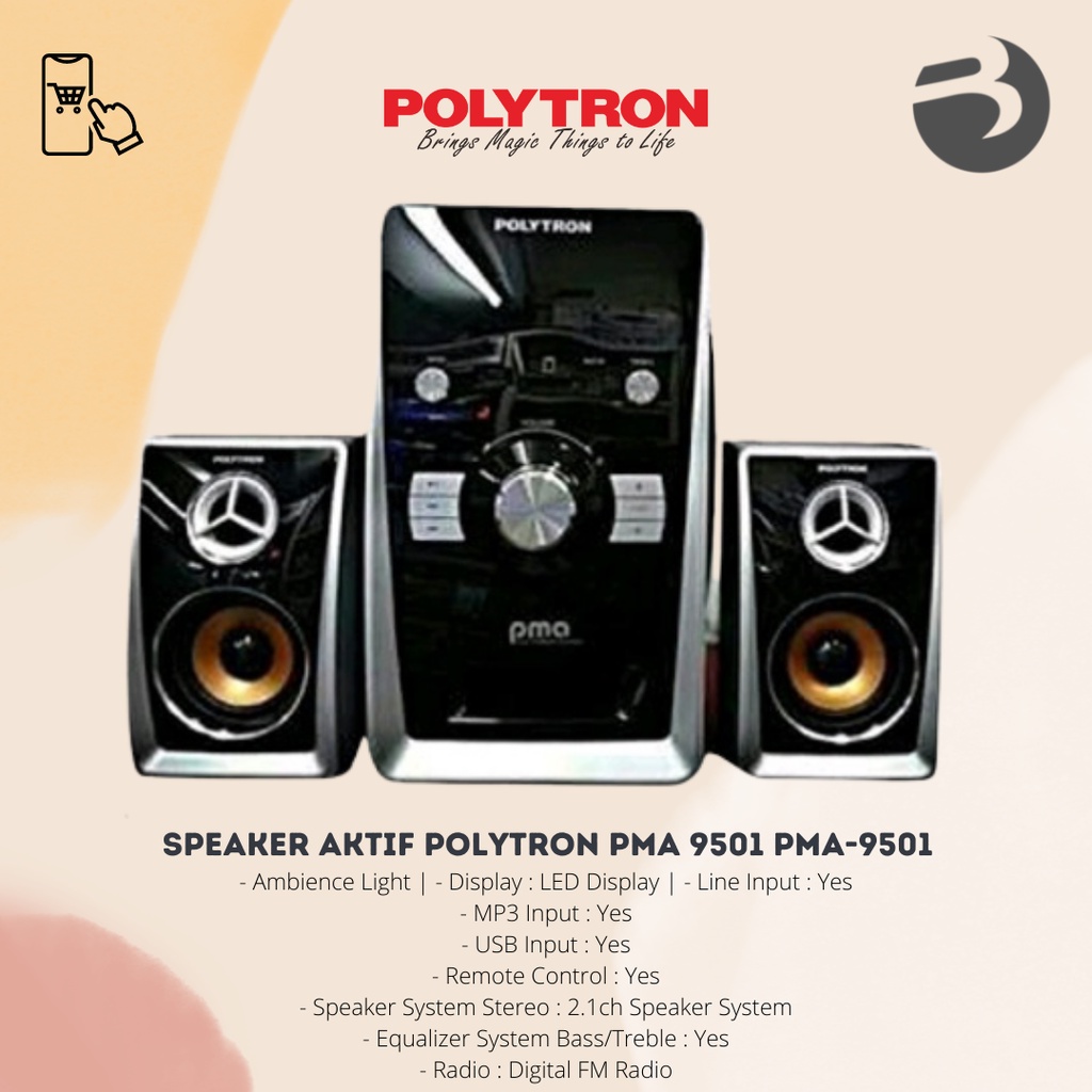 Jual SPEAKER AKTIF POLYTRON PMA 9501/ PMA-9521 | Shopee Indonesia