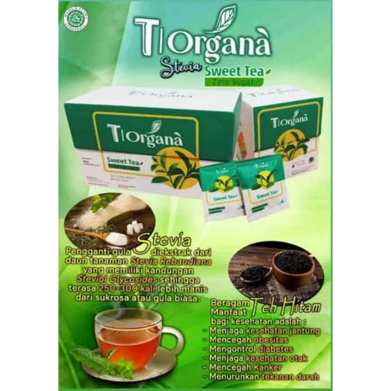 Jual t organa box kecil/teh manis tanpa gula/teh manis diabetes ...