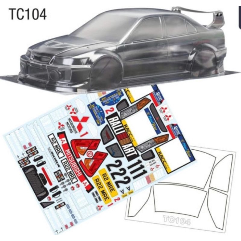 Jual CLEAR BODY RC scale 1/10 MITSUBISHI LANCER EVO IV EVO V XV-01 HSP ...