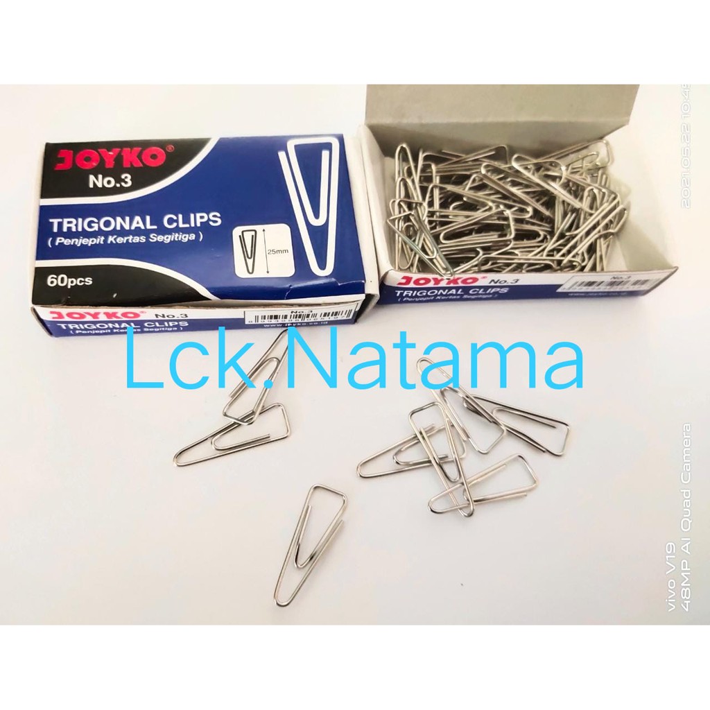 Jual JOYKO Trigonal Clip no.3 uk.25mm isi 60pcs - penjepit kertas ...
