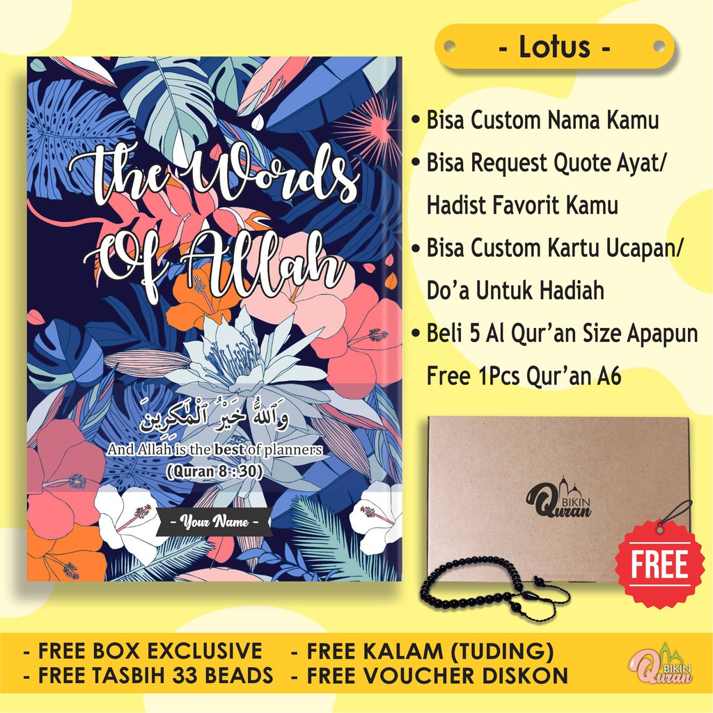 Jual Al Quran Custom Nama ( LOTUS ) | Shopee Indonesia