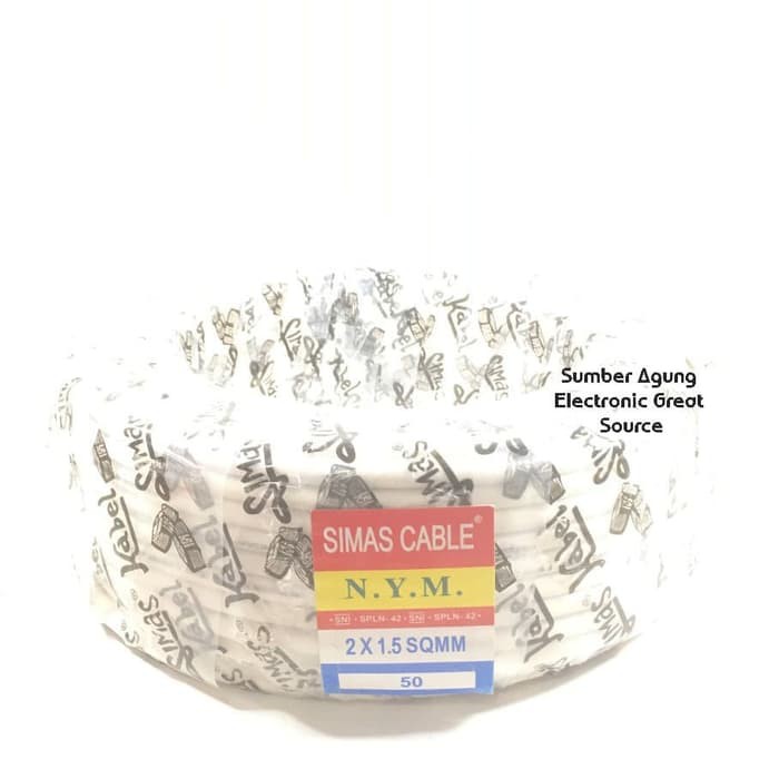 Jual Kabel NYM 2x1.5 SIMAS SQMM SNI LMK Panjang 50 Berkulitas Tembaga ...