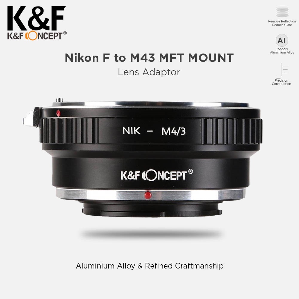 Jual K&F Concept Lens Mount Adapter Nikon F to M43 MFT Mount KNF ...