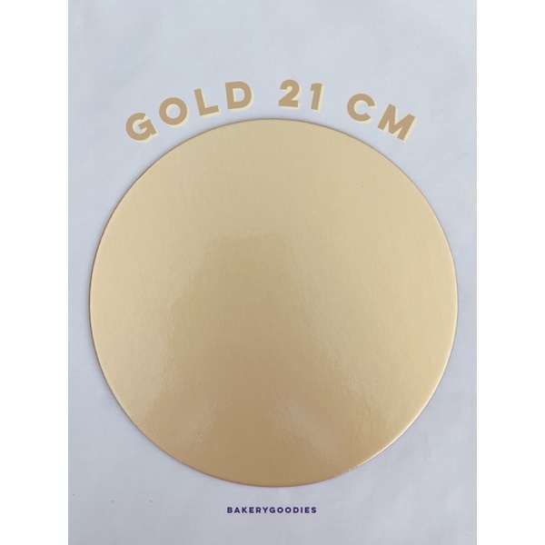 Jual Alas kue tatakan kue cake board emas impor bulat 21 24 30 cm ...