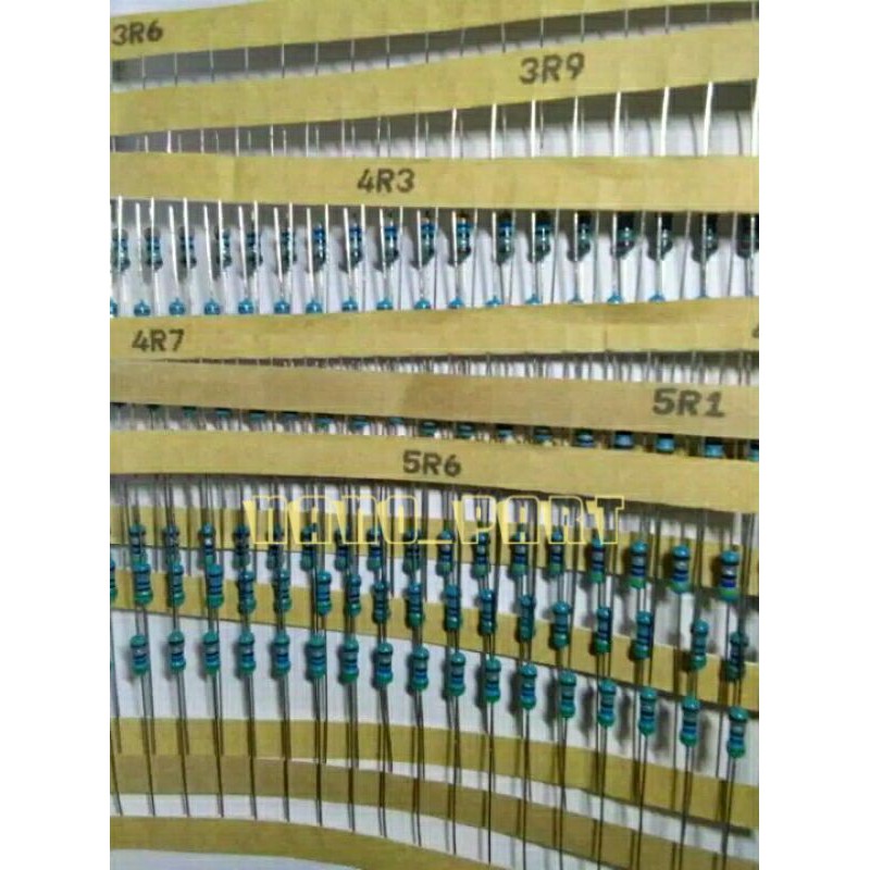 Jual 10pcs resistor 1/4 watt 3R6 3R9 4R3 4R7 5R1 5R6 metal film | Shopee Indonesia