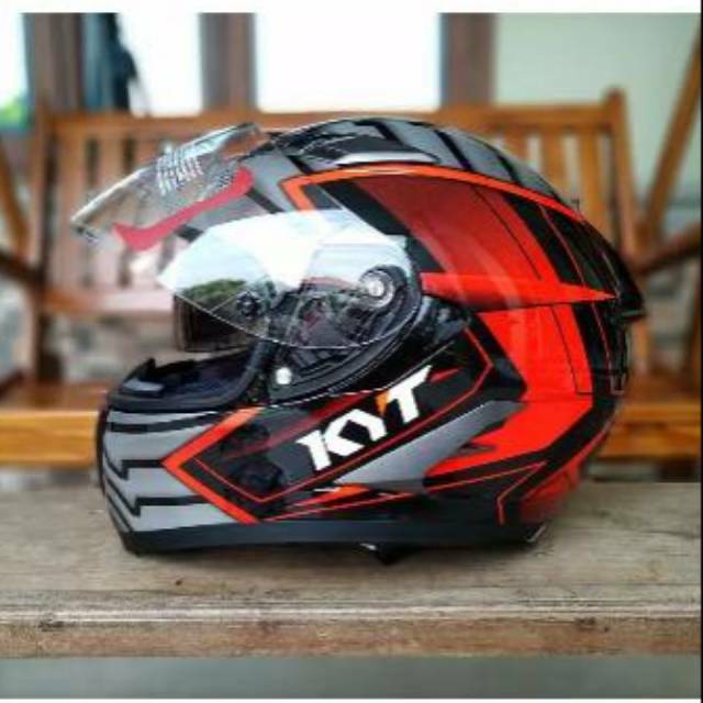Jual HELM KYT FALCON 2 ARMOUR RED BLACK/FULL FACE | Shopee Indonesia