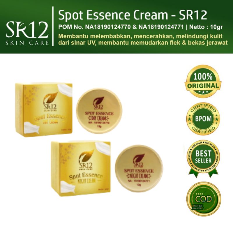 Jual TUMPAS BEKAS JERAWAT , FLEK HITAM & NODA WAJAH ..!! SPOT ESSENCE DAY & NIGHT CREAM SR12 ...