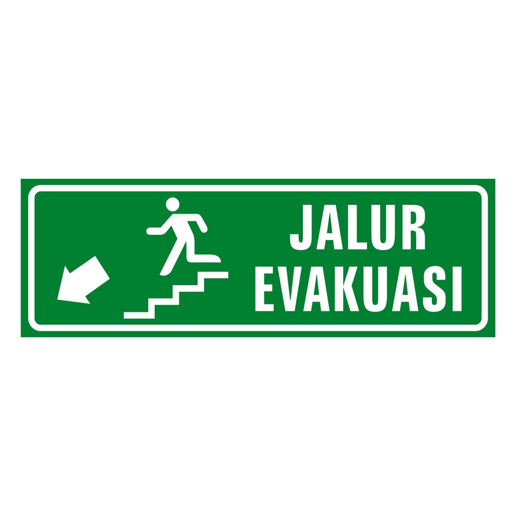 Jual STIKER SIGN K3 RAMBU JALUR EVAKUASI TANGGA KIRI KANAN Uk. 30 x 10 CM SIGN RAMBU K3 STICKER ...