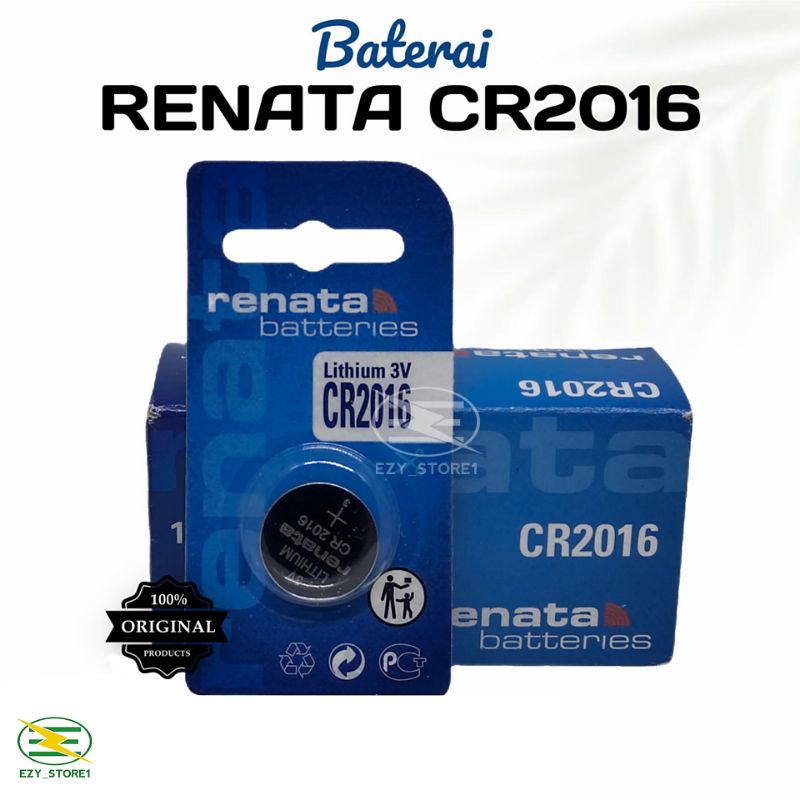 Jual Baterai Renata CR2016 Original Lithium Battery 3V Batrai CR 2016 | Shopee Indonesia