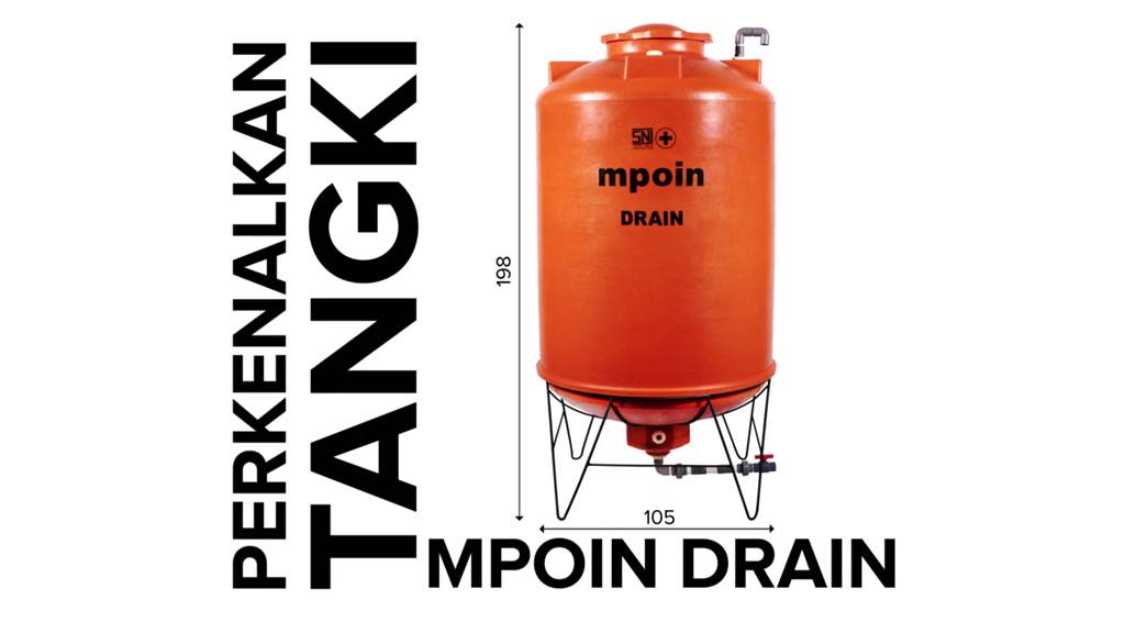 Jual Toren Tandon Air Tangki Air MPOIN DRAIN Kaki Hitam 400 600 800 ...