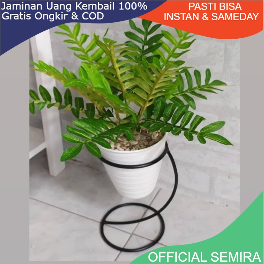 Jual pot bunga besi/standing pot 18cm melengkung A1/standing planter ...