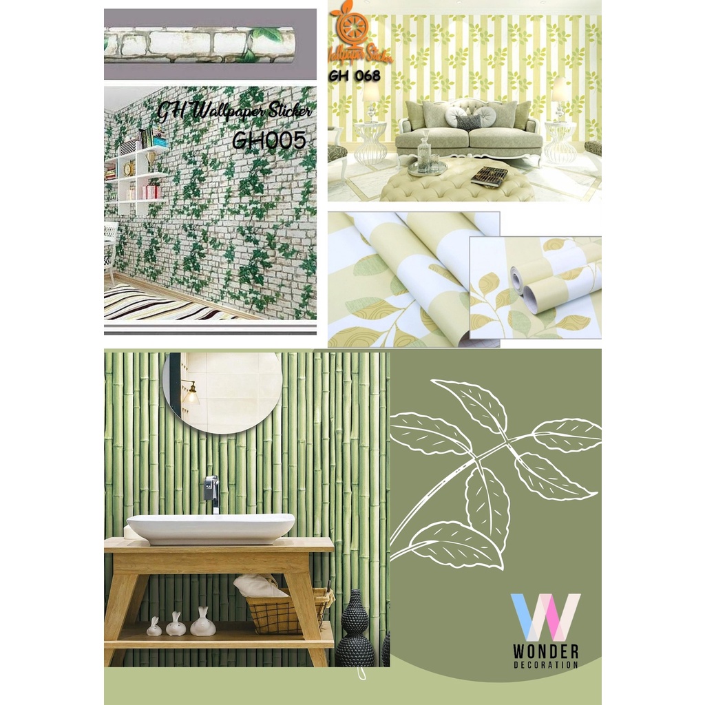 Jual Stiker Dinding Motif Bambu Hijau Wallpaper Motif Bambu Alam ...