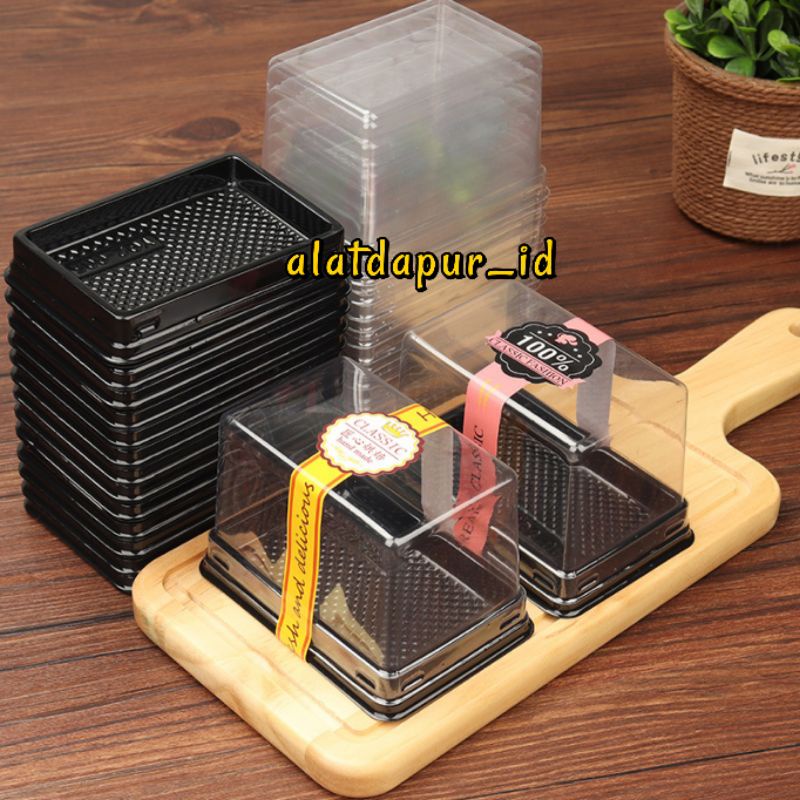 Jual 10pcs korean tray cake tray mika mini box mika slice cake tray ...