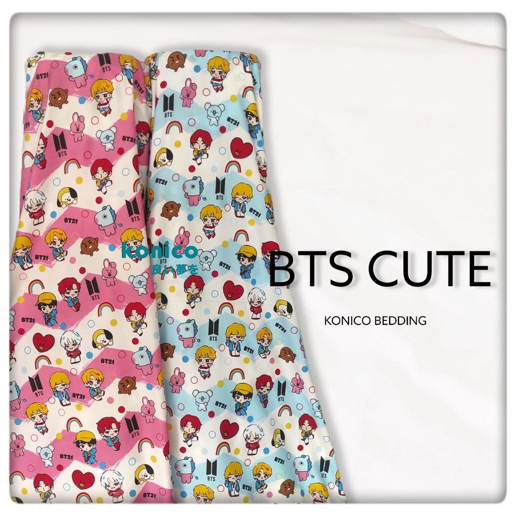 Jual KONICO Bahan Kain Sprei Bahan MIKROTEX Motif BTS CUTE anak Meteran ...