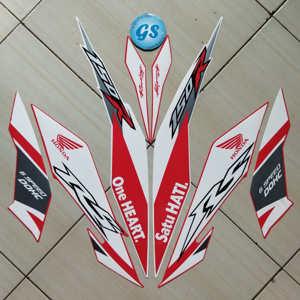 Jual sticker striping motor honda sonic rs 150r se 2018 putih-merah ...