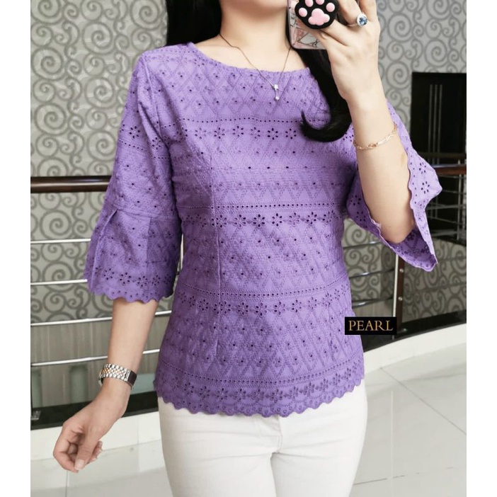 Jual Blus Katbol Bangkok Tangan Kembang | Shopee Indonesia