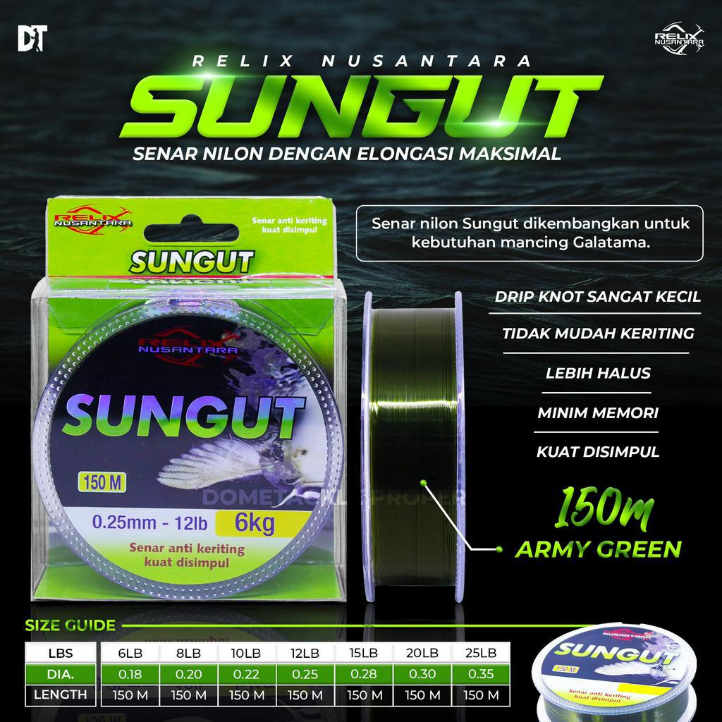 Jual Relix Nusantara Sungut Senar Nylon 150 Meter Army Green Senar ...